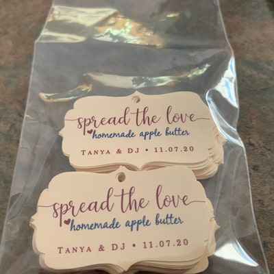 Spread the Love Tags, Homemade Jam Tag, Honey Tag, Wedding Favor ...