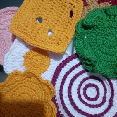 Crochet Pattern Sandwich Coaster Set Crochet Lettuce, Fried Egg ...