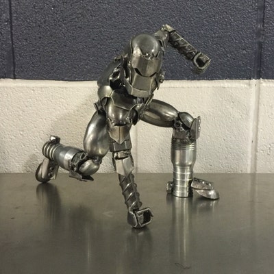 Iron Man Scrap Metal Sculpture Model, Cool Gift for Iron Anniversary ...