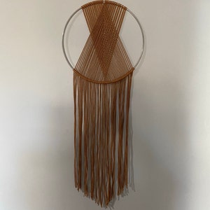 Macrame Pattern Metal Ring Wall Hanging DIY Modern Boho Hippie Macrame ...