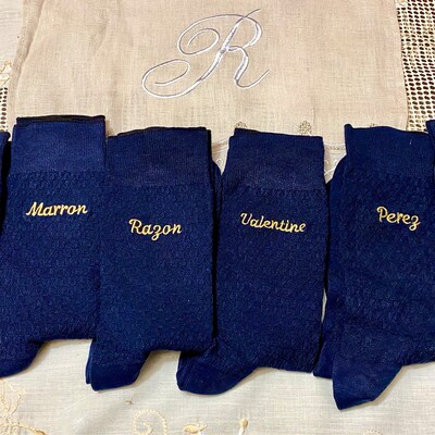 Custom Wedding Socks Silver Embroidered Custom Bride Socks Bridesmaid ...