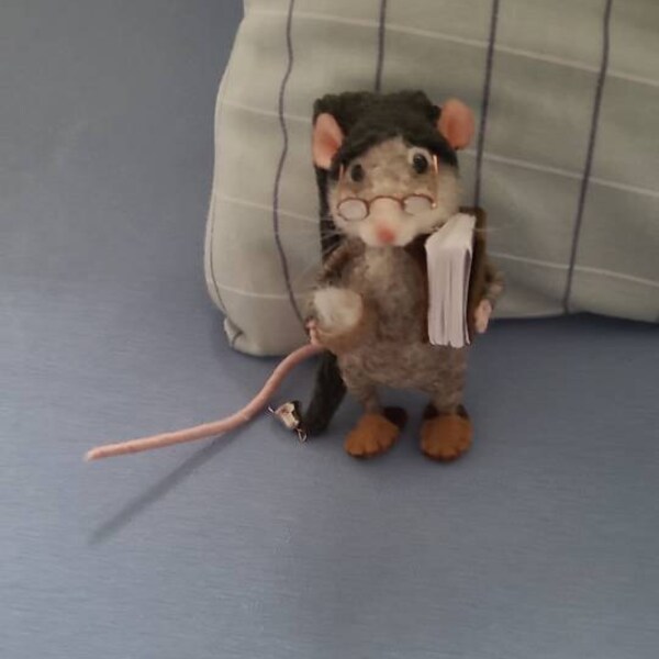 Needle Felted Mouse Professor, Needle Felted Animal, Law School ...