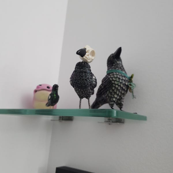 Standing Simple Crow "blind Box" Polymer Clay Miniature Hand Sculpted ...