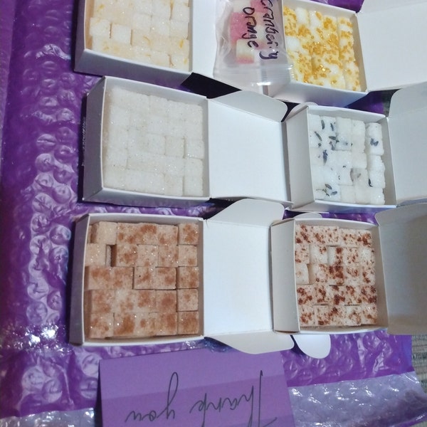 Infused Mini Sugar Cubes -50 Count Box- Handcrafted, for Tea or ...