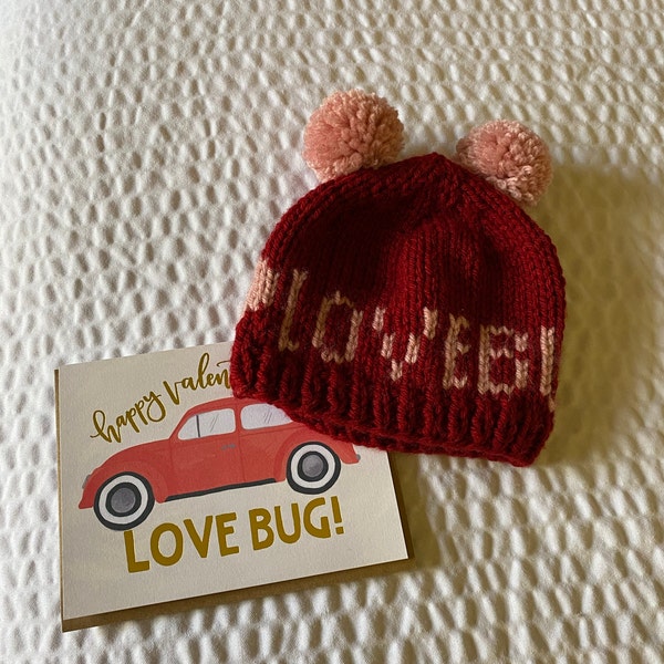 Valentine Love Notes Hats KNITTING PATTERN / Valentine Pattern ...