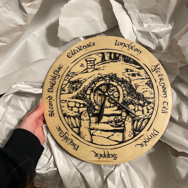 Lord of the Rings Inspired Clock - Hobbit Meal, JRR Tolkien, or Tree of ...