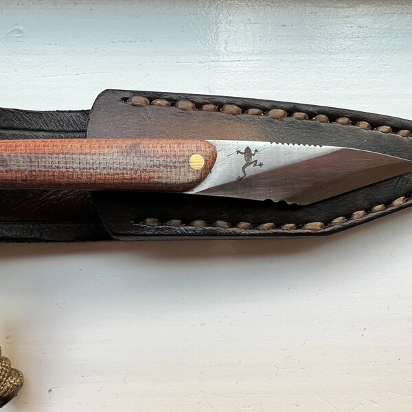 Patch Knife / Neck Knife Frontier Style With Antler and Leather - Etsy