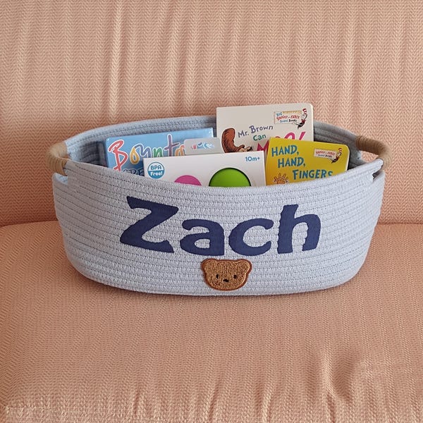 Baby Gift Basket Blue Baby Shower Basket Personalized Gift Basket ...