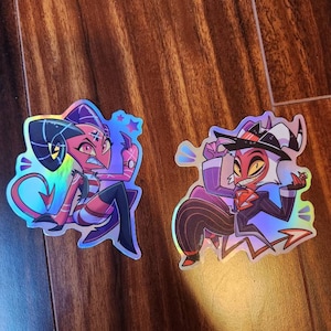 Holographic Vinyl Stickers : Helluva Boss (barbie, Andrealphus, Vortex ...