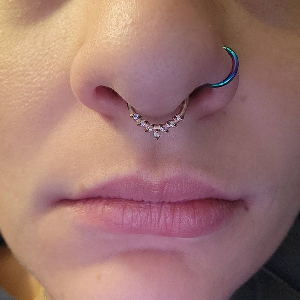 Rose Gold Septum Ring, Septum Jewelry, Septum Clicker Piercing, Cute ...