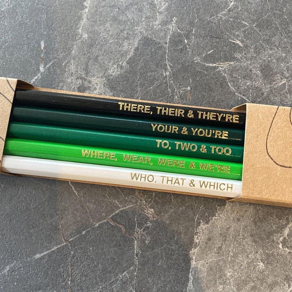 DARK ANIMAL NOUNS Pencil Set Collective Grammar Pencils Back to School ...