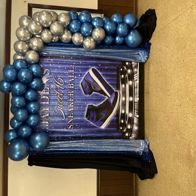 Sneaker Ball Backdrop, Step and Repeat, Sneaker Gala Birthday Banner ...