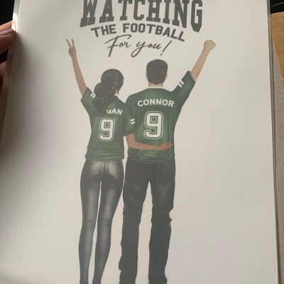 Personalised Couple Print, Personalised Football Couple Poster ...