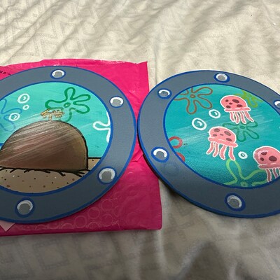 Painted Bikini Bottom Porthole Magnet / Spongebob Squarepants Window ...