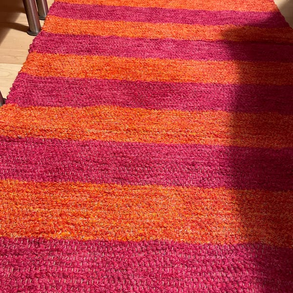 Medium Pink and Orange Rug, Bathroom Rug, Bedroom Rug, Nursery Rug ...