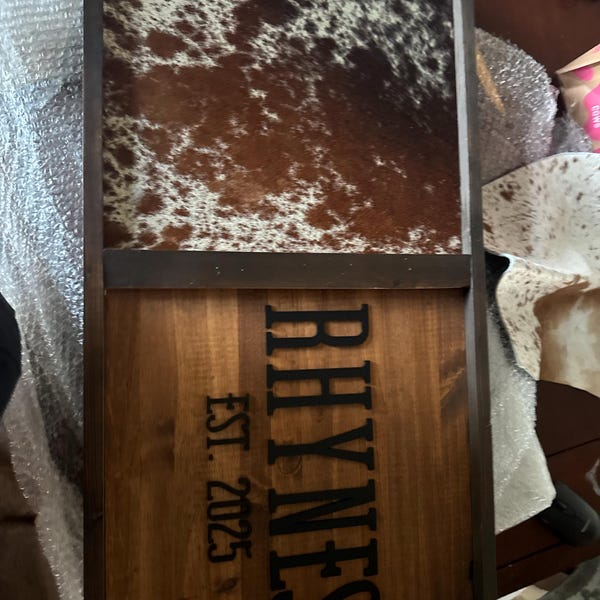 Cowhide Branding Frame, Cowhide Wood Sign, Family Heirloom, Unity ...
