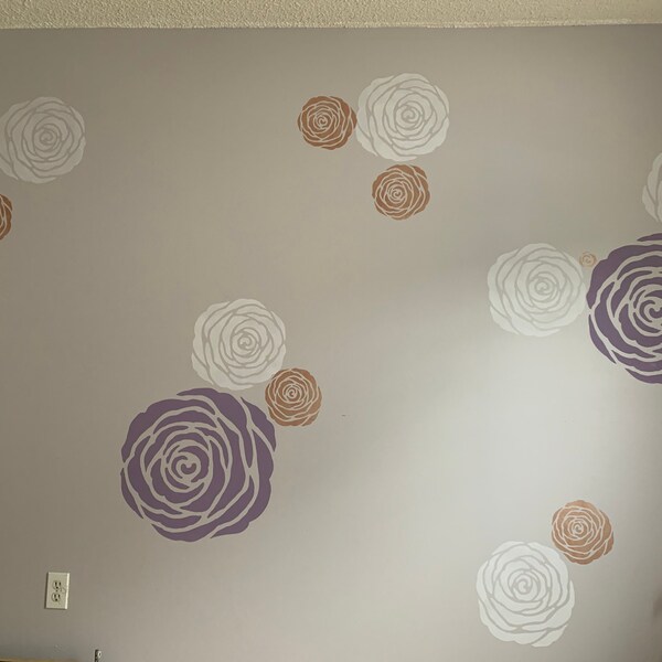 Rose Wall Art Stencil- WALL ART STENCIL - Easy to Use Wall Art Stencil ...