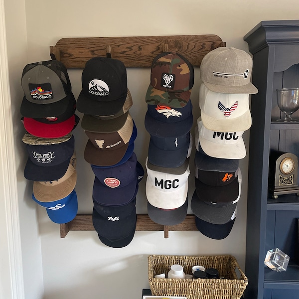 40 Cap Solid Oak Rack - Made to Order - Free Shipping USA - Etsy