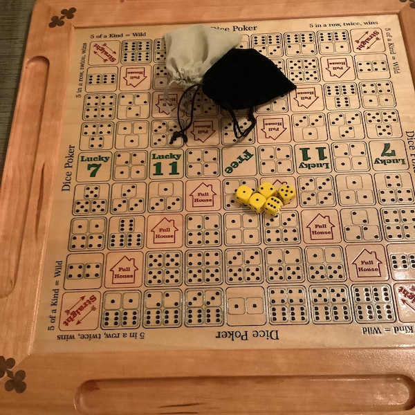 Dice Poker Game Board - Etsy