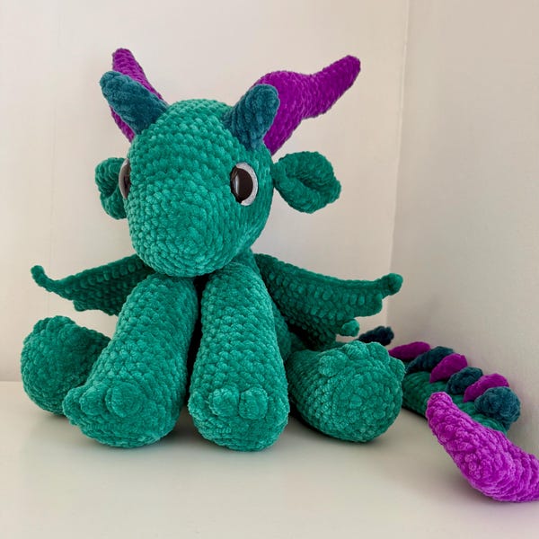 Snuggle Dragon Crochet Pattern, Original Snuggle Dragon, Crochet Dragon ...