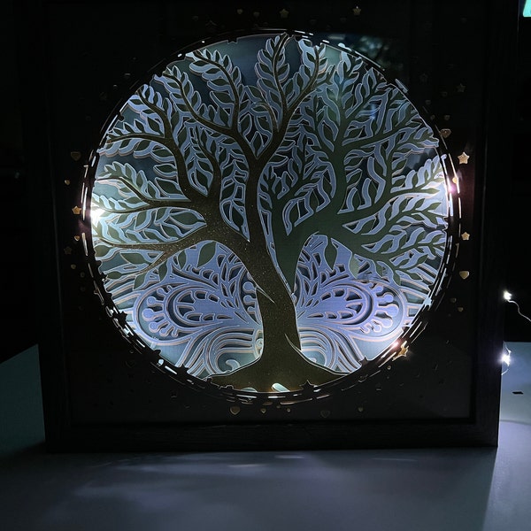 3D Tree of Life SVG | Layered Shadow Box SVG | Mandala Cricut & Laser ...