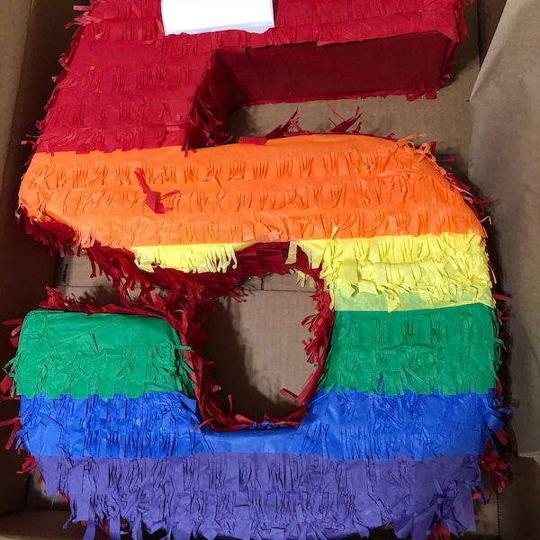 20” Tall Number Five Pinata Great for Birthdays or Anniversaries Silver ...