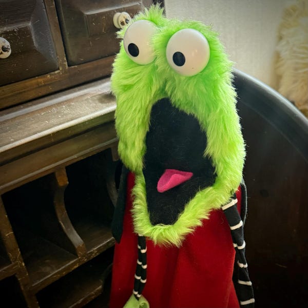 Blue Shaggy Fuzz Pro Monster Hand Puppet - Etsy