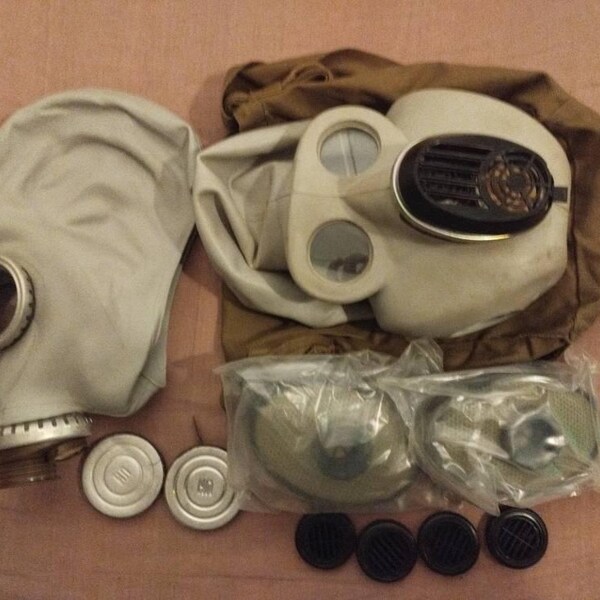 Russian Military Soviet Grey Gas Mask PDF for Kids With Hose. Without ...