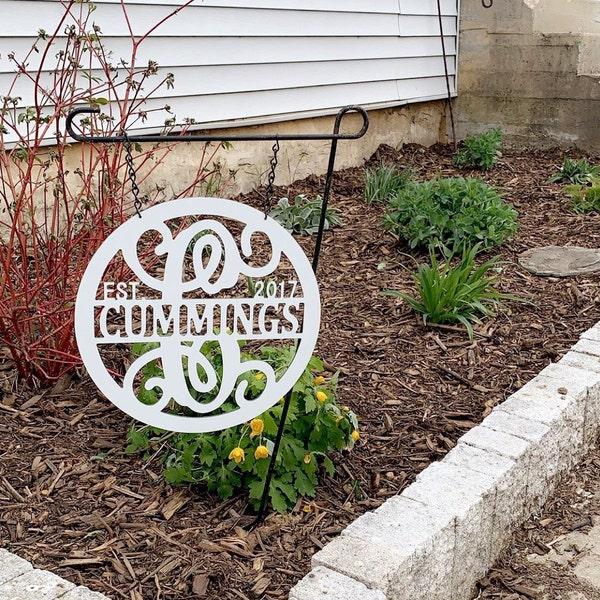 Custom Last Name Garden Flag - Last Name Sign for Wall - Established ...