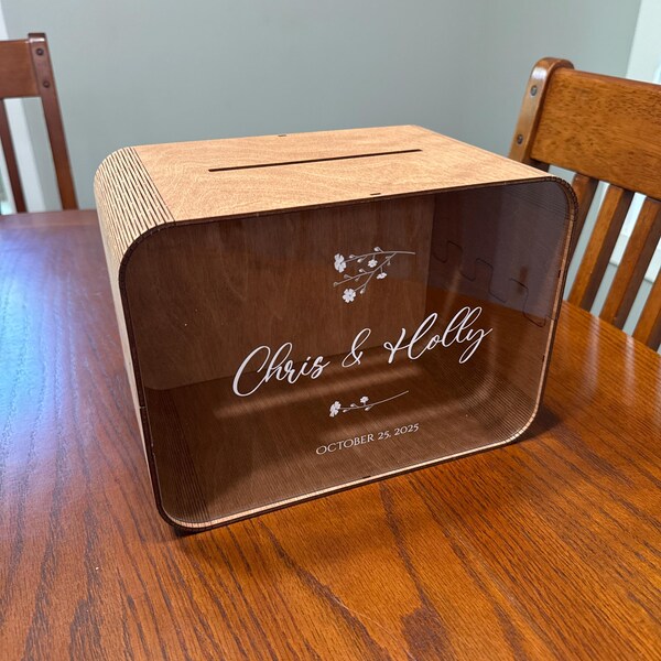 Personalized Rustic Wedding Card Box: Wooden Anniversary Keepsake - Etsy
