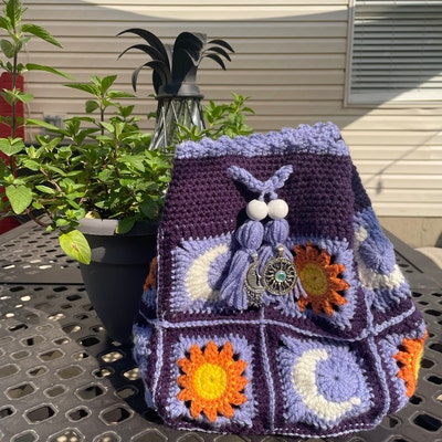 Sun and Moon Tote Bag Crochet PDF PATTERN Intermediate - Etsy