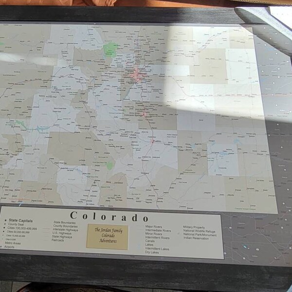 Personalized Colorado Earth Toned Push Pin Travel Map With Pins and ...