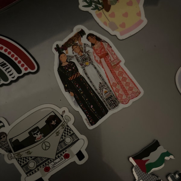 Palestinian Women Sticker - Vinyl & Waterproof - 3" X 2.1" - | Tatreez ...