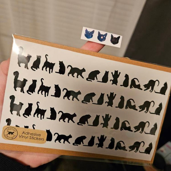 Cat Decals, Cat Laptop Decals, Tiny Black Cat Stickers, Small Cat ...