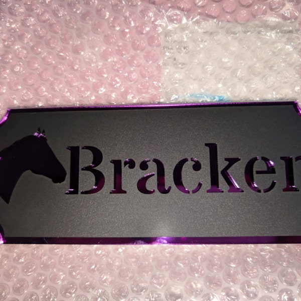 Stable Name Plate / Plaque Cut Out Traditional W/modern Twist Design ...