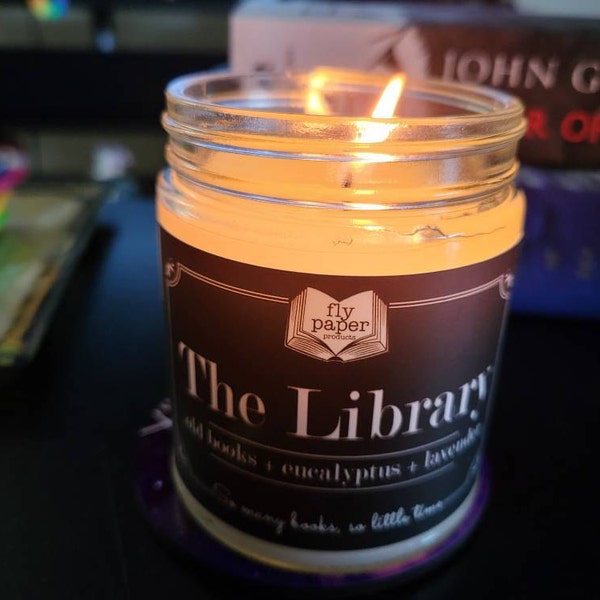 The Library Soy Candle - Old Books + Eucalyptus + Lavender as Seen on ...