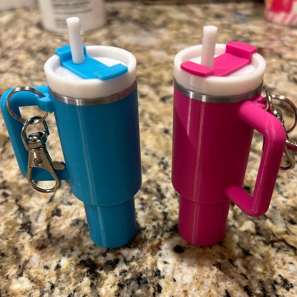 3D Printed Mini Tumbler Keychain: Stanley Theme, Chapstick/pill Holder ...