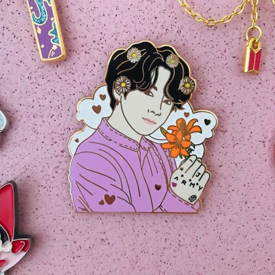 BTS Pin Birth Flower Enamel Lapel Pin Bangtan BTS Accessories Kpop for ...