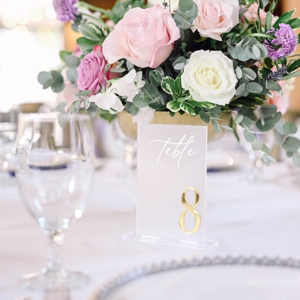 Frosted Acrylic Table Numbers - Frosted Acrylic Sign - Wedding Table ...