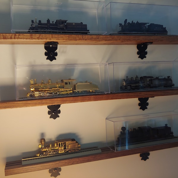 HO Scale Train Display Shelf – Solid Oak Floating Shelf – Choose Any ...
