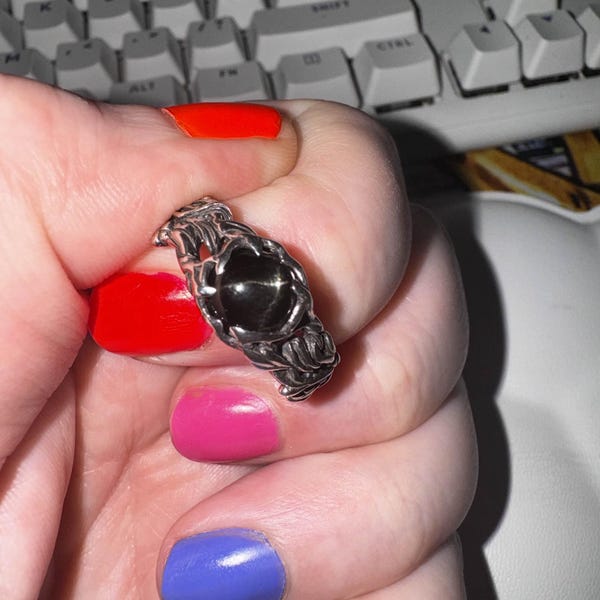 Black Star Gothic Ring “noir” | Goth Engagement Ring | Boho Witchy ...
