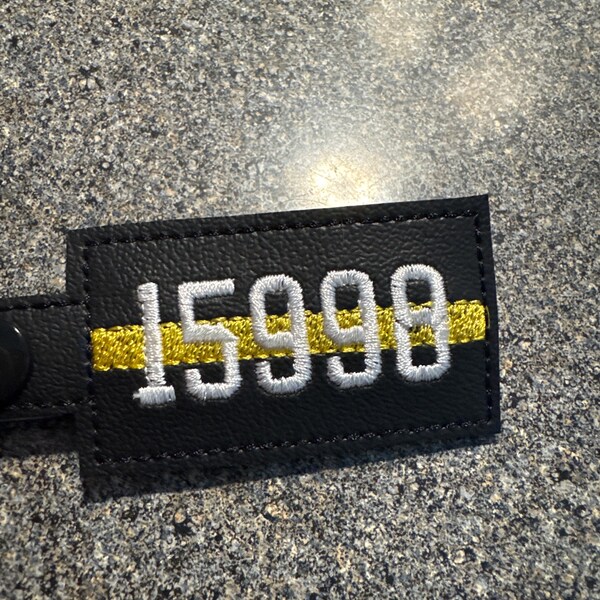 Personalized Thin Line Keychain - Police Badge Number TBL Law ...
