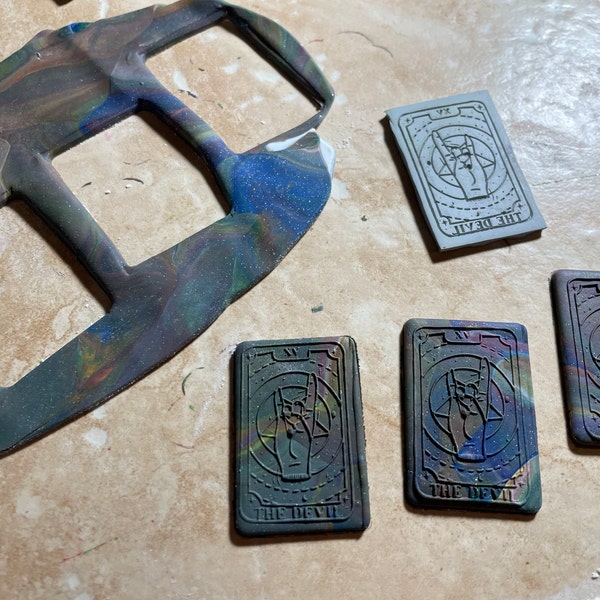 Polymer Clay Texture Mat | Tarot Arcana Mystical Boho Fortune Teller ...