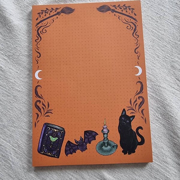 Note Pad A5 50 Sheets Mushroom and Moth Witch Paper Pixie Cold Design ...