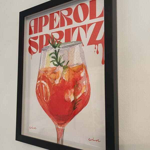 Aperol Spritz Print Cocktail Poster Retro Kitchen Decoration Party Room ...