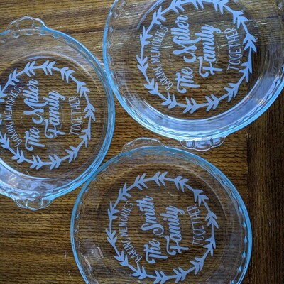 Custom Pie Plate, Personalized Pie Plate, Pyrex Pie Dish, Custom Bake ...