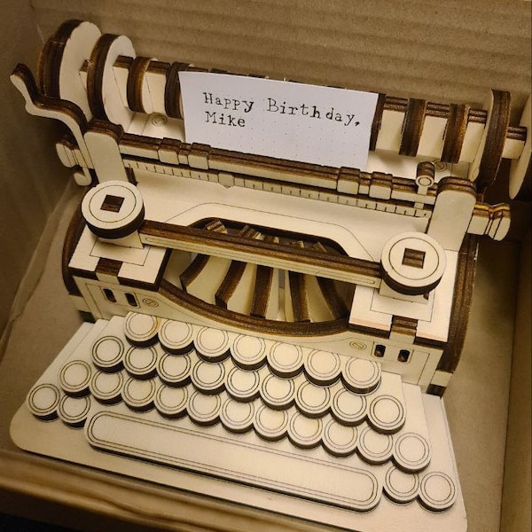 Typewriter SVG Laser Cut File, 3d Puzzle Miniature Ready Made Laser ...