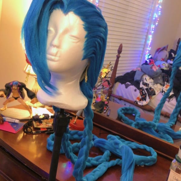 Jinx Cosplay Wig: Arcane Inspired, Styled With Braids & Hairline - Etsy