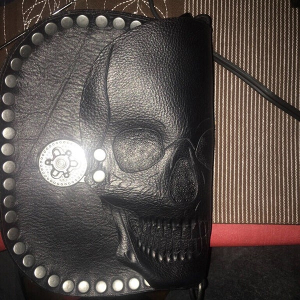 Human Skull Purse, Realistic Human Skull, Biker Bag, Cross Body Bag ...