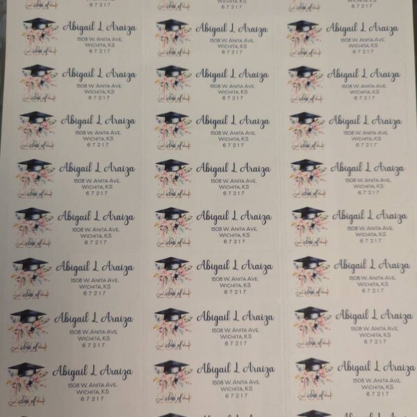 Graduation Address Label, Graduate Announcement Return Address Label ...